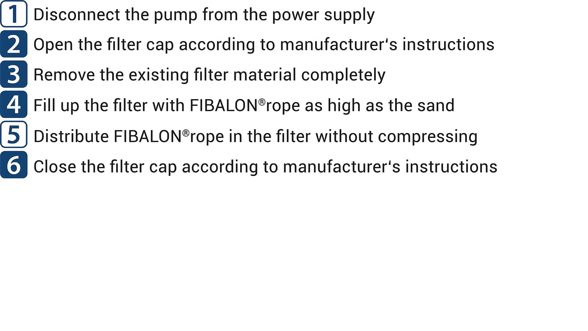 FIBALON rope - for every conventional pool filter